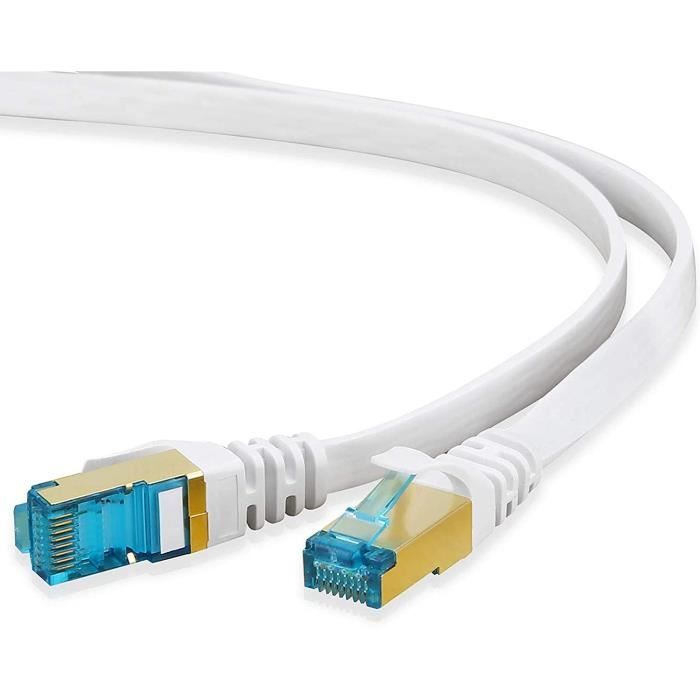Cat 7 Câble Ethernet Réseau Fiches Blindé Cordon RJ45 Haut Débit 10Gbps ...