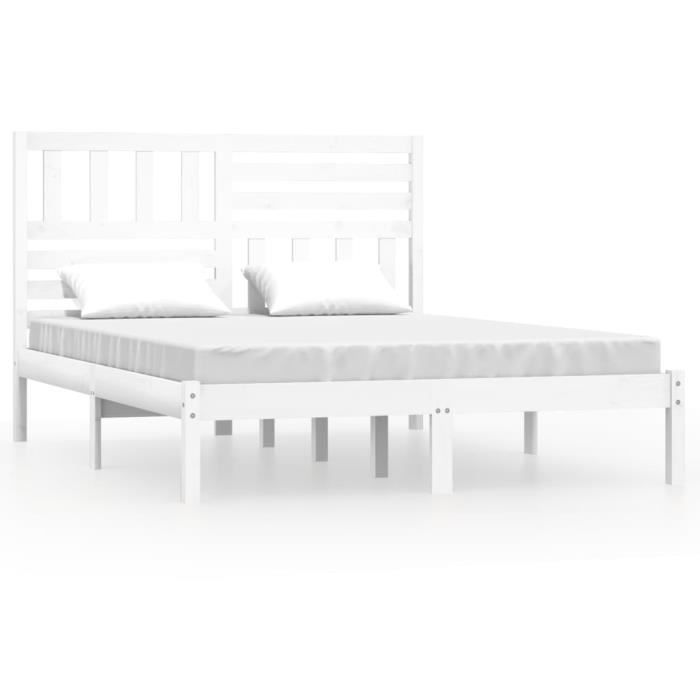 BONNE - Design Moderne Structure de lit Adulte contemporain Blanc Bois ...