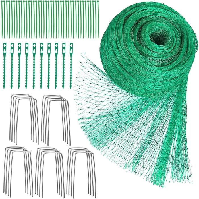 Filet Anti Oiseaux, 4 * 10M Filets pour Jardin Filet Protection Oiseaux Filet 50 Attaches de ...