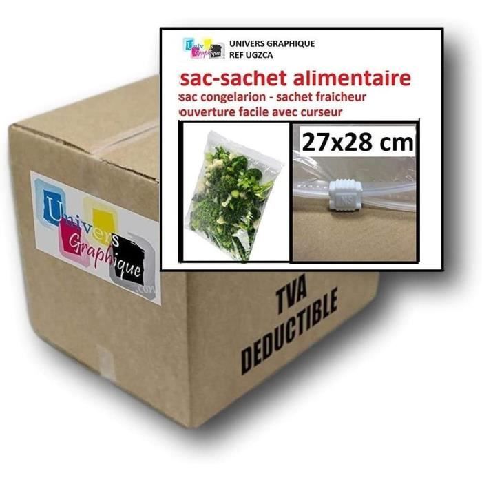 Sac Alimentaire Et Pour Sandwich - Congélation Sachet Curseur 27 X 28 ...