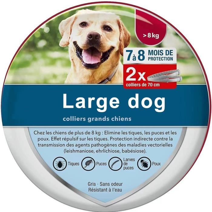 Grand chien-70cmx2 - Collier anti puces et tiques pour chiens de 8 mois ...