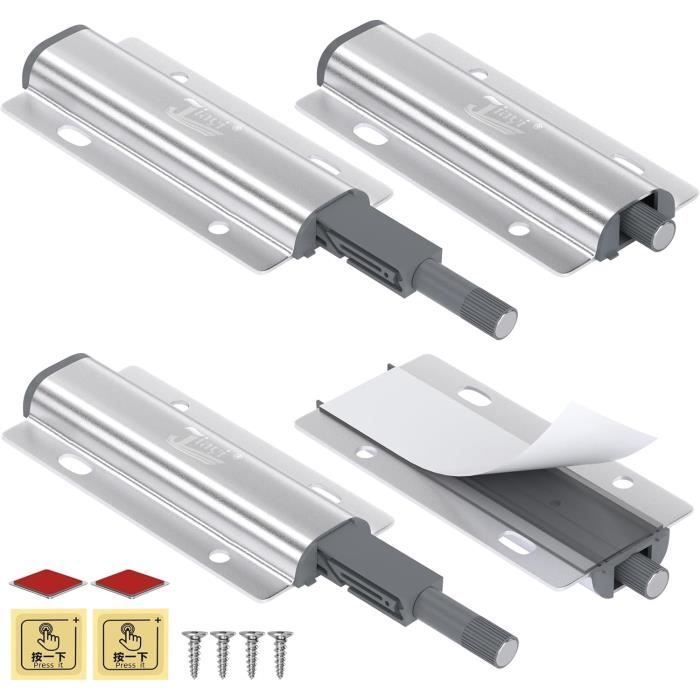 Push To Open Aimant Porte Placard 4 Pièces Aluminium Loquet Magnetique ...