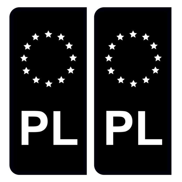 Autocollants Stickers plaque immatriculation voiture auto PL Pologne ...