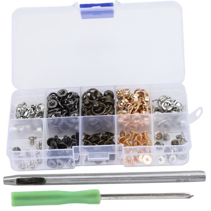 DIY Rivets, laiton non irritant O-Ring Ball Post Rivets Set sans ...