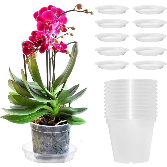 10 Pièces Pot Transparent Orchidée Pot Orchidee 11,5Cm Pot Transparent ...