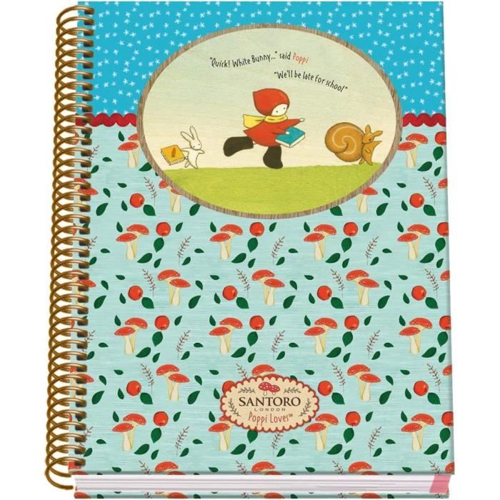Cahier spirale A5 Couverture rigide 100 feuilles - Santoro - Poppi ...