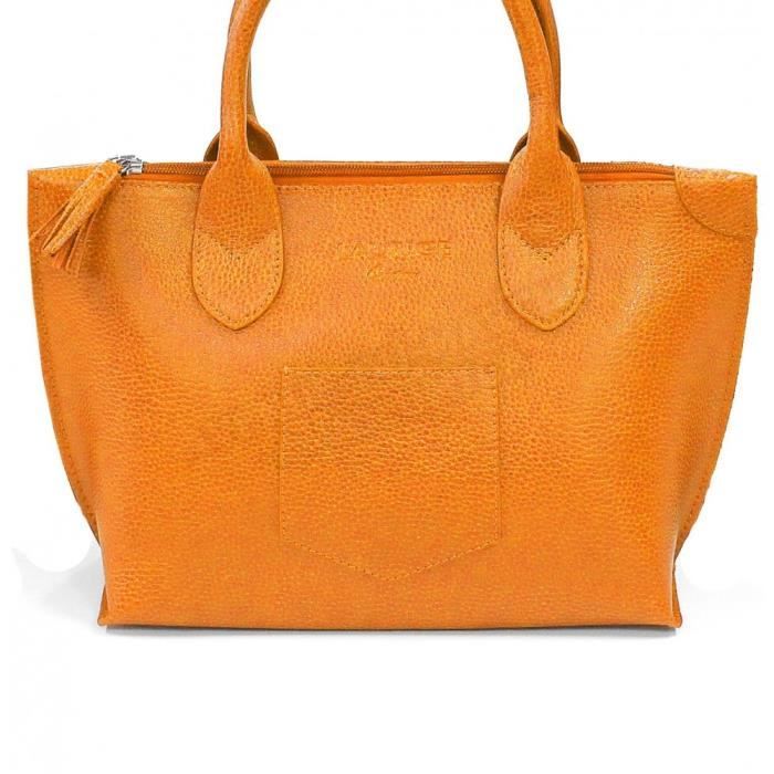 Sac à main Marie cuir Orange - Cdiscount Bagagerie - Maroquinerie