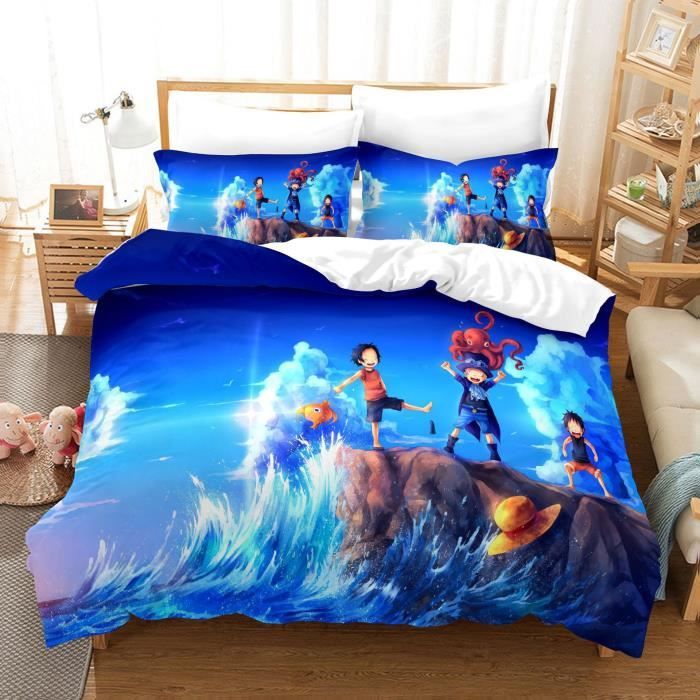 Ensembles De Couette One Piece Luffy Animé Literie Taille 140 200cm