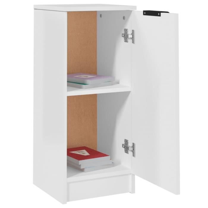 FAN - Buffets 2 pcs Blanc brillant 30x30x70 cm Bois d'ingénierie ...