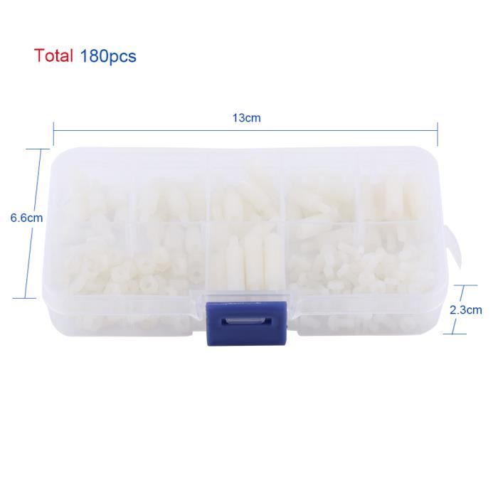 Entretoise mle femelle M3 Hex Mle X Femelle Nylon Vis crou Entretoises ...