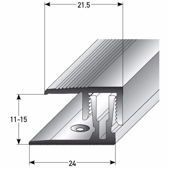 Profilé de finition - ACERTO - 21,5 x 11-15 mm - percé 170 cm inox ...