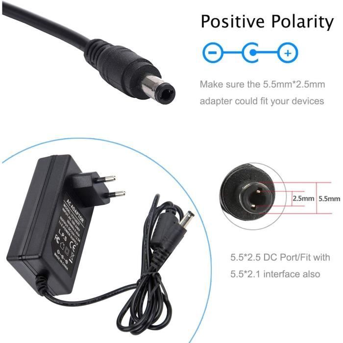 Adaptateur d'alimentation 12V 2.5A, Transformateur d'alimentation AC ...