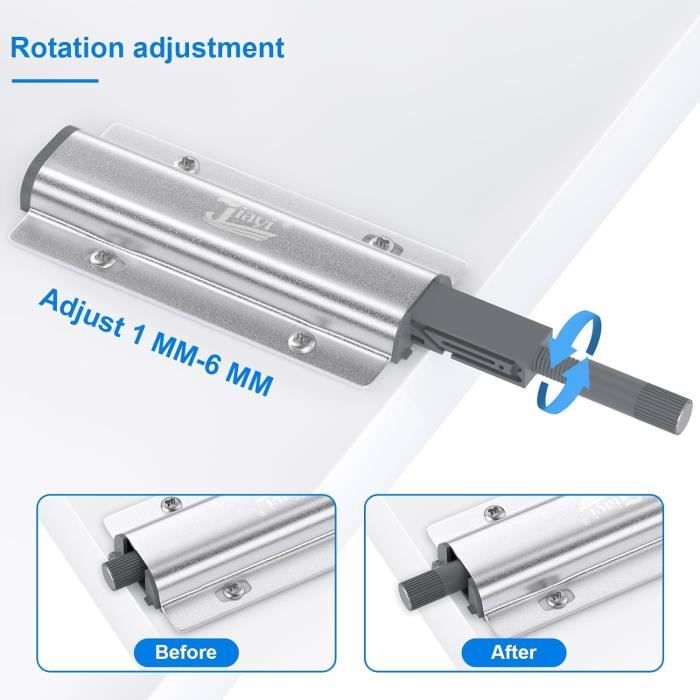 Push To Open Aimant Porte Placard 4 Pièces Aluminium Loquet Magnetique ...