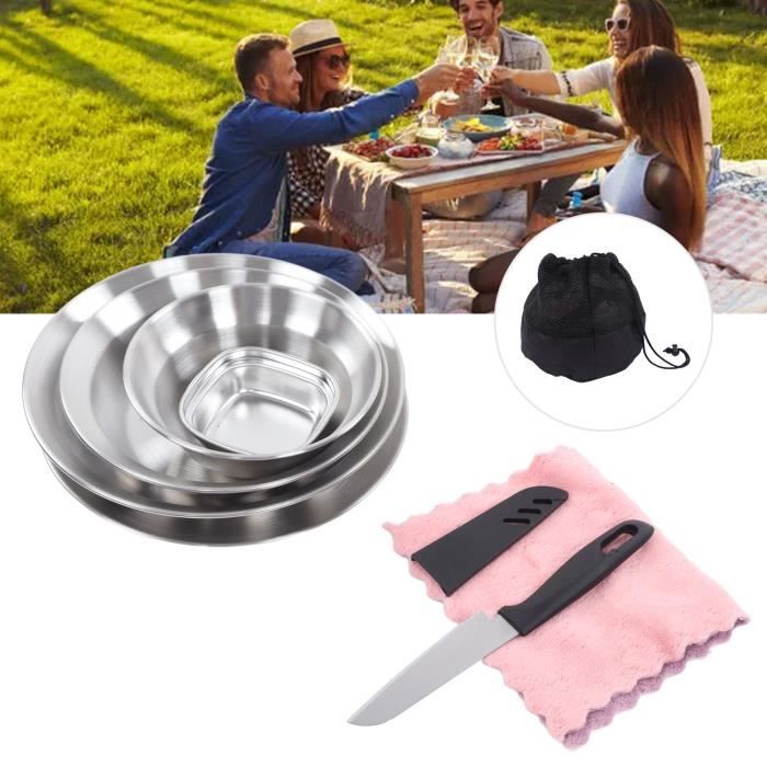 BEL-7293629006673-ensemble d'assiettes de barbecue de camping 12 pièces ...