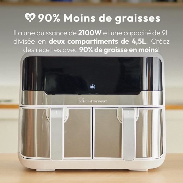 Friteuse 2 en 1: MasterPRO Rocket Duo 900 | 9L et 2100W | Ecran tactile ...