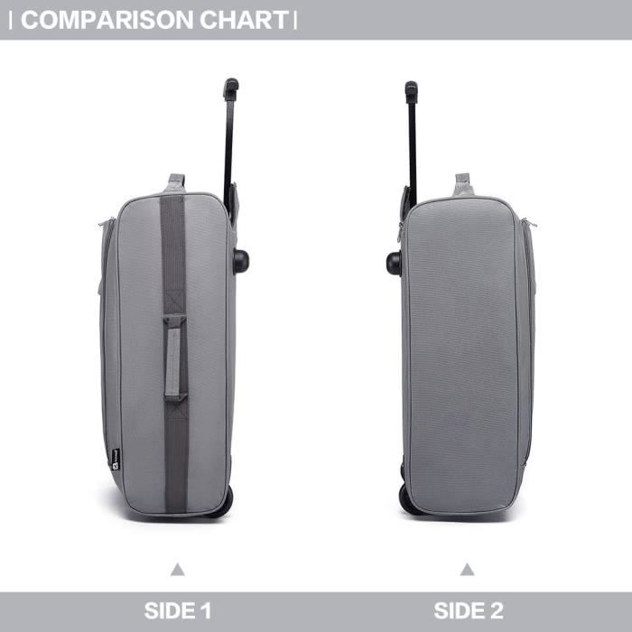 Valise Cabine Souple Légère À 2 Roulettes Bagage À Main Avion Voyage ...