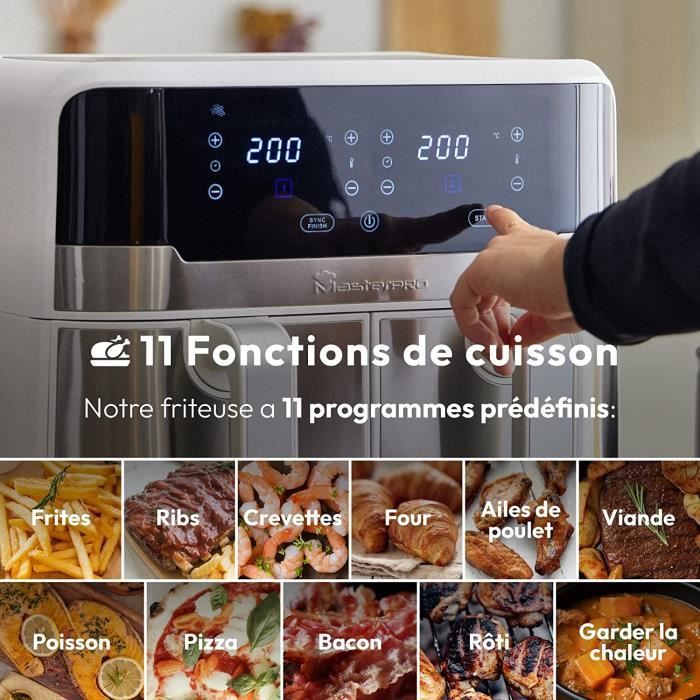 Friteuse 2 en 1: MasterPRO Rocket Duo 900 | 9L et 2100W | Ecran tactile ...