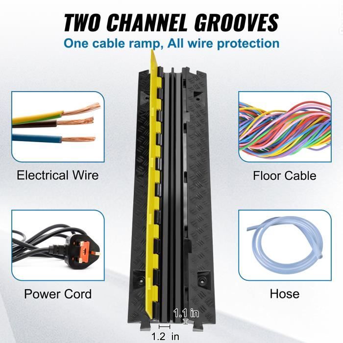 Rampe de Protection de Cable - VEVOR - Cable à 2 Canaux 3,05x2,79 cm ...