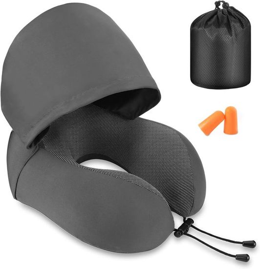 Coussin De Voyage Oreiller De Voyage Capuche Pour Adultes Coussin Avion ...