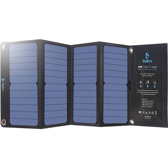 Chargeurs Solaires Pour Téléphones Portables - Bigblue 28w Chargeur Solaire Pliable 3 Usb Ports ...