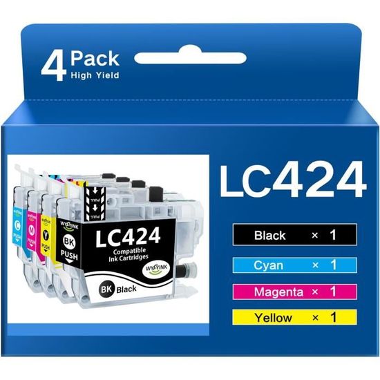 Lc424 Lc424Val Pack Cartouche Compatible Avec Brother Lc424 Pour Dcp ...
