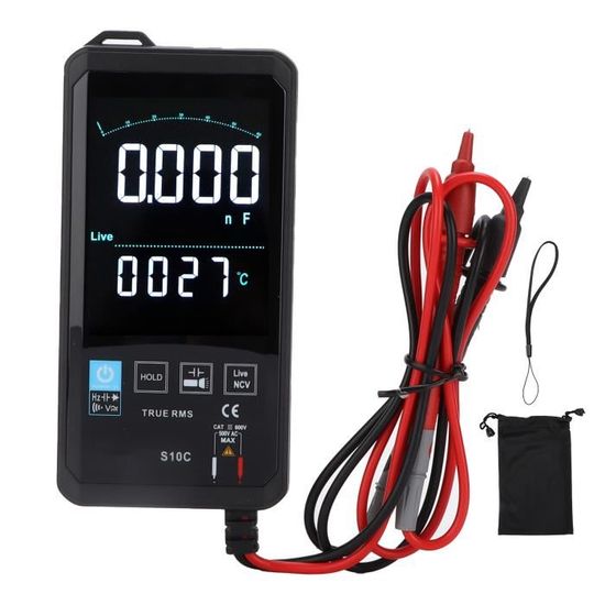 GOTOTOP Multimètre à écran couleur Multimètre numérique S10C DC1000V ...
