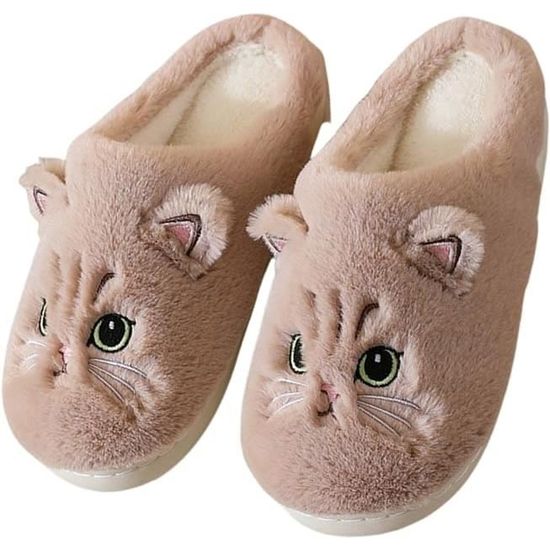 Mignon Chat Pantoufle, Hiver Dessin Animé Chaussons Pantoufles ...