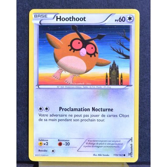 Carte Pokémon 119-162 Hoothoot XY08 - Impulsion Turbo NEUF FR - Cdiscount Jeux - Jouets