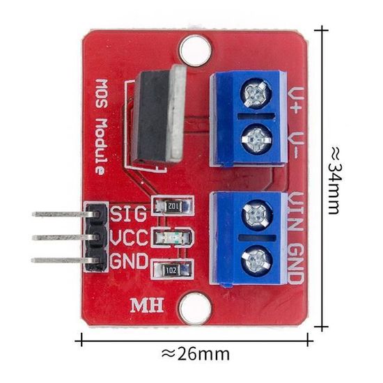 Circuits intégrés,IRF520 module--Module De Pilote Pour Arduino Mcu Arm ...