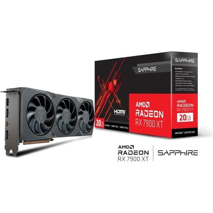 SAPPHIRE Carte graphique - AMD RADEON RX 7900 XT GAMING - 20 GB (21323 ...