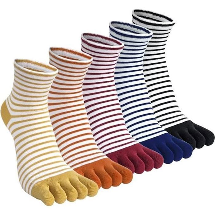 CHAUSSETTES - SOQUETTES 5 Paires Chaussette à Doigts Femme Coton ...