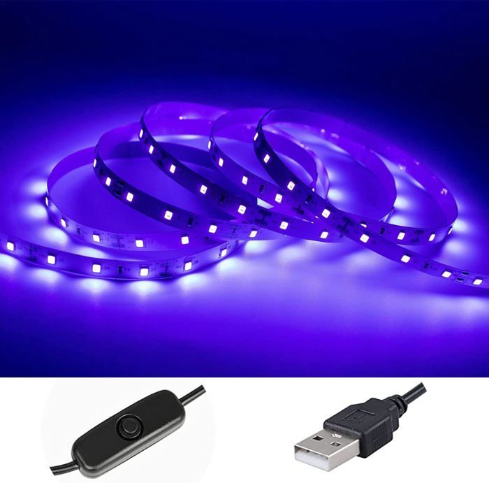 UV Light LED Strip 3M USB Powered Black Light DC5V 12W Flexible ...