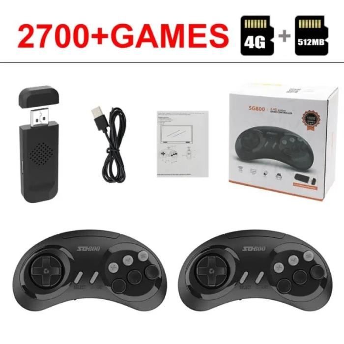 Construit en 2700 - Console de jeu vidéo sans fil, 16 bits, 4K, Sega ...