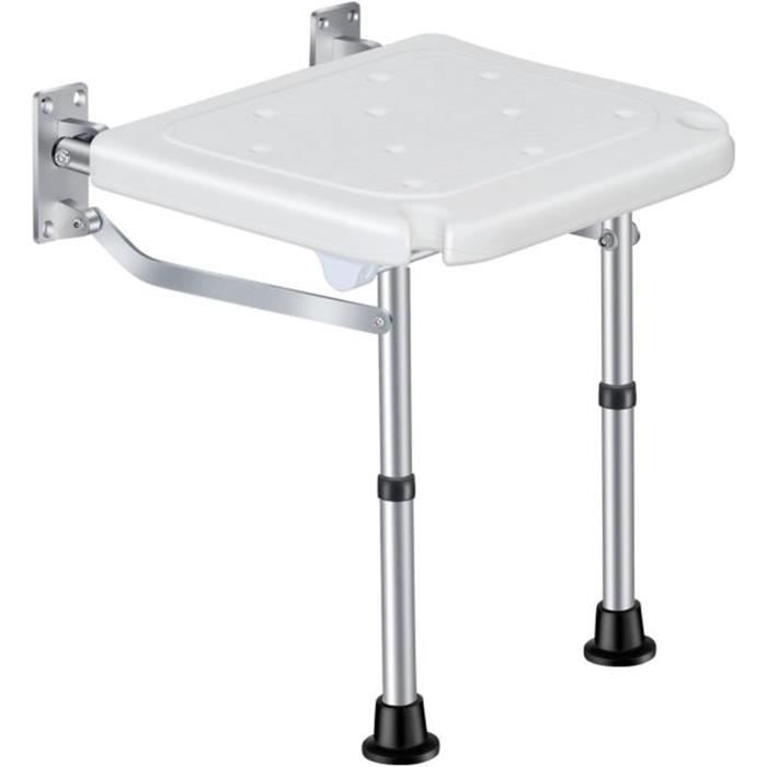 Banc de douche pliable fixé au mur Siège de bain rabattable Tabouret de ...