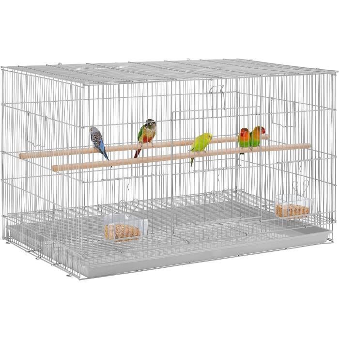 Grande Cage à Oiseaux empilable avec perchoirs pour perroquets ...