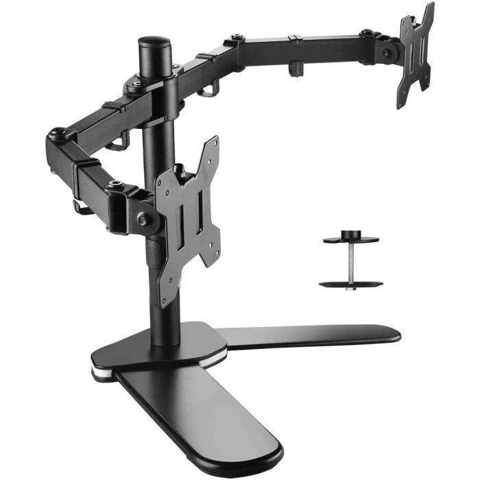 SUPPORT TV entièrement réglable Bras Double écran LCD LED Support Desk ...