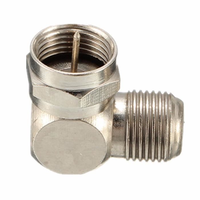 Antenne TV Câble Connecteur Type F mâle Femelle Angle Droit Adapteur 90 ...