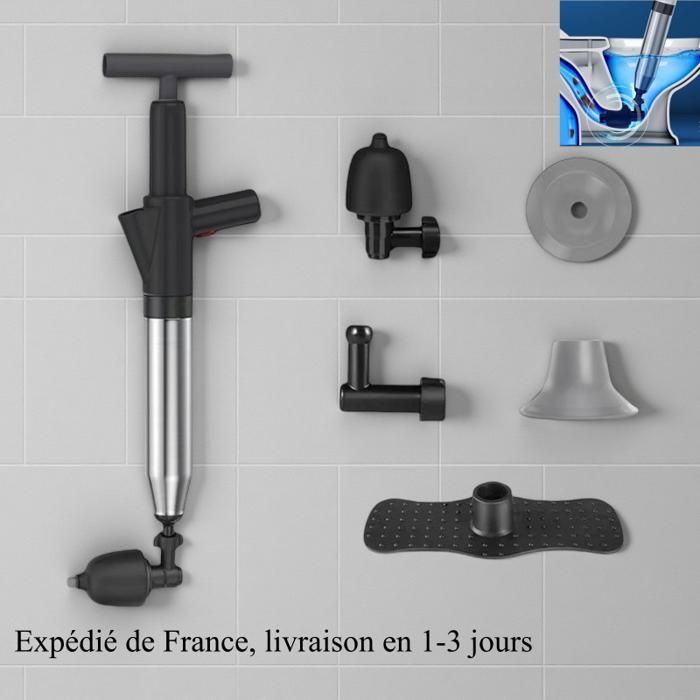Déboucheur de Toilette Haute Pression avec 4 Têtes Remplaçables ...