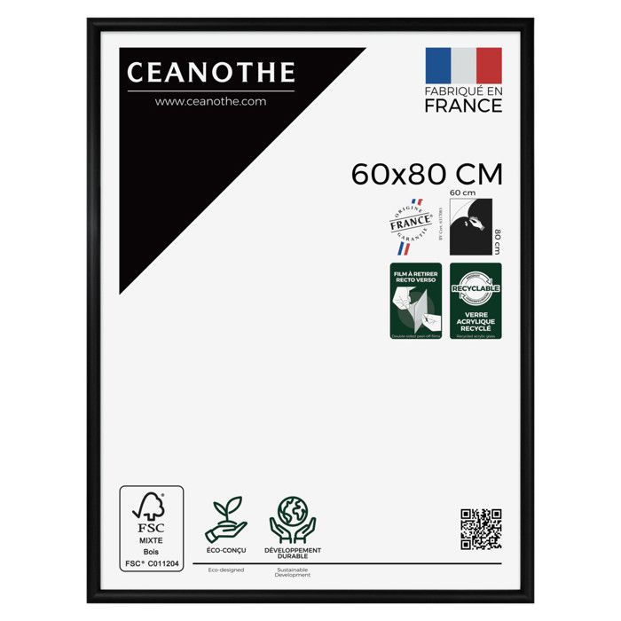 Cadre Photo 60x80 cm CEANOTHE - Noir ESSENTIEL - Cdiscount Maison