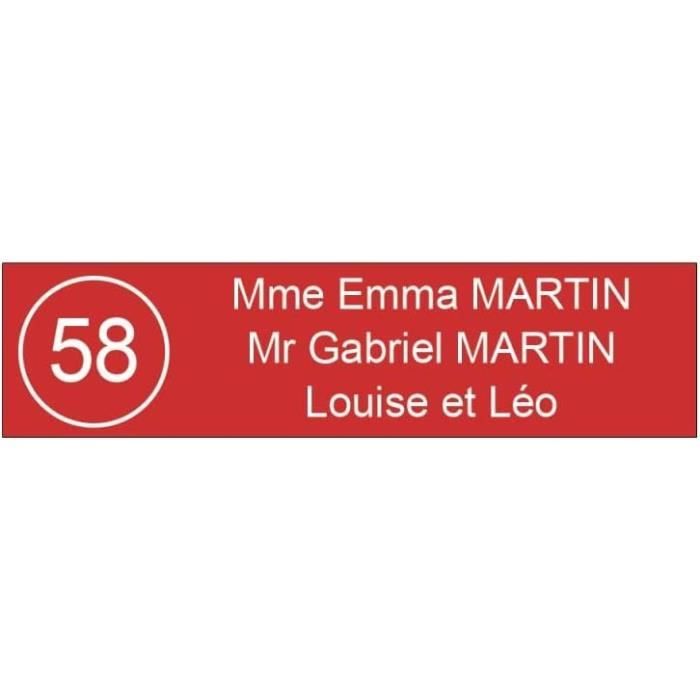 Étiquette Nom + Numéro Personnalisable Pour Boîte Aux Lettres ...
