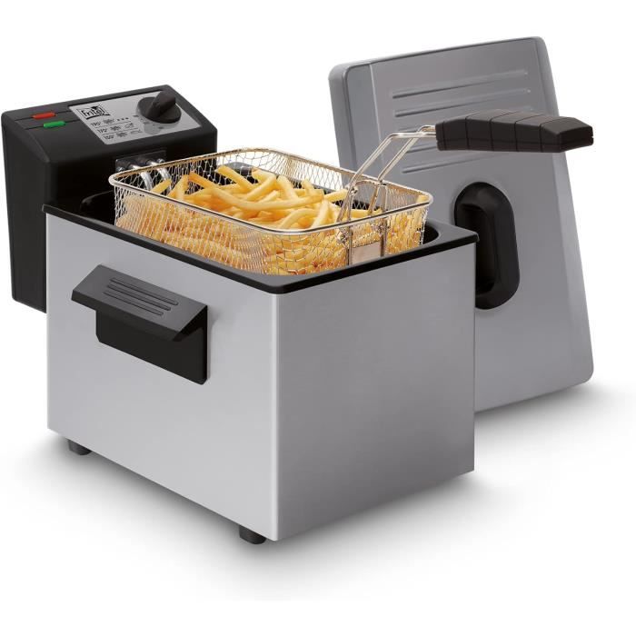 Friteuse A102M - avec zone froide - 3 litres - 2000 Watt - couvercle ...