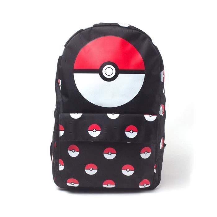 Sac à dos - DIFUZED - Pokemon - Modèle Pokeball AOP - Couleur Noir - Mixte - Synthétique Rouge ...