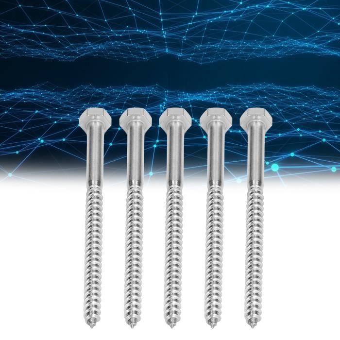 JIN-Boulon à demi-filetage en acier inoxydable 304 vis à tête hexagonale en bois vis ...