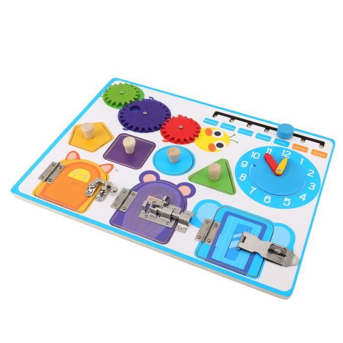 Tableau sensoriel Réveil Tableau sensoriel éducatif en bois Jouets d ...