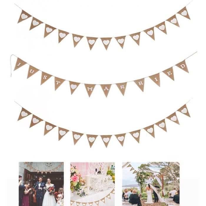 Guirlande Bannière fanion toile de jute Banderole Vintage Décoration ...