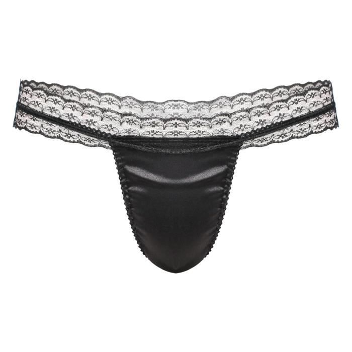 Inhzoy Homme String Satin Sous-vêtement À Volants Slip Tanga Thong ...