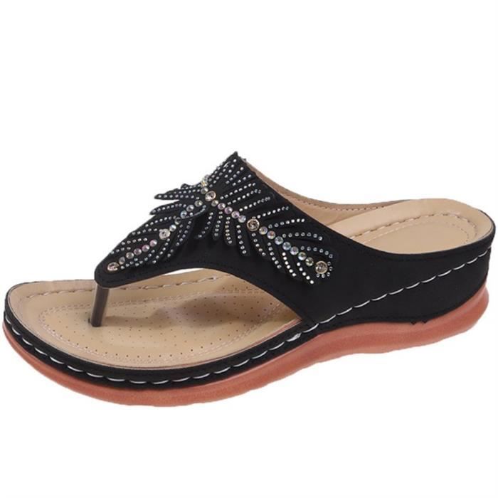 Sandales Compensées Femme Orthopédiques Sandale Bout Ouvert Été ...
