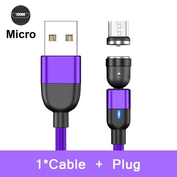SZXPYU-Câble Magnétique Rotatif USB Type C Résistant à 540 °,Cordon de ...