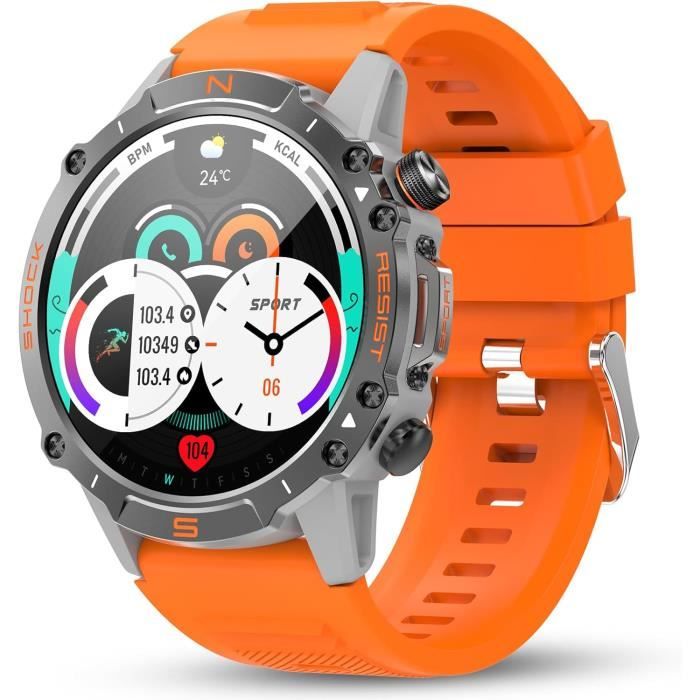 Montre Connectée Homme: Smart Watch Militaire Robuste Et Étanche Avec ...