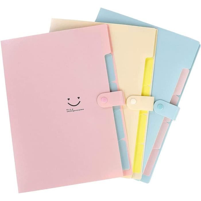 Trieur A4 Range Document - 3 Pièces Classeur Rangement avec 5 ...